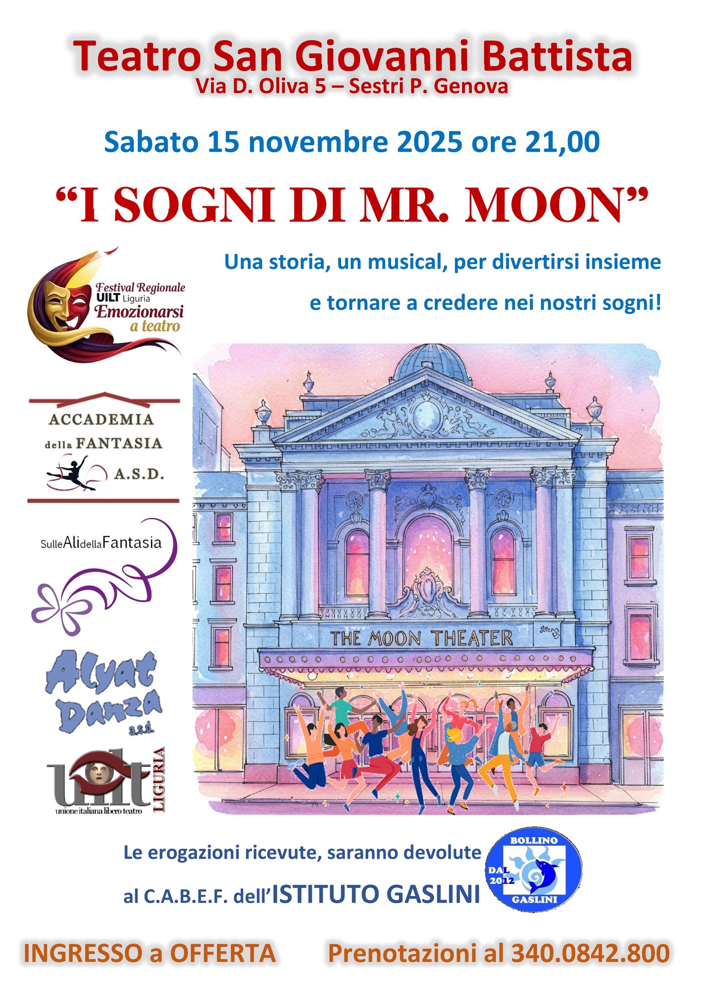 “I Sogni di Mr. Moon” – musical benefico al Teatro San Giovanni ...
